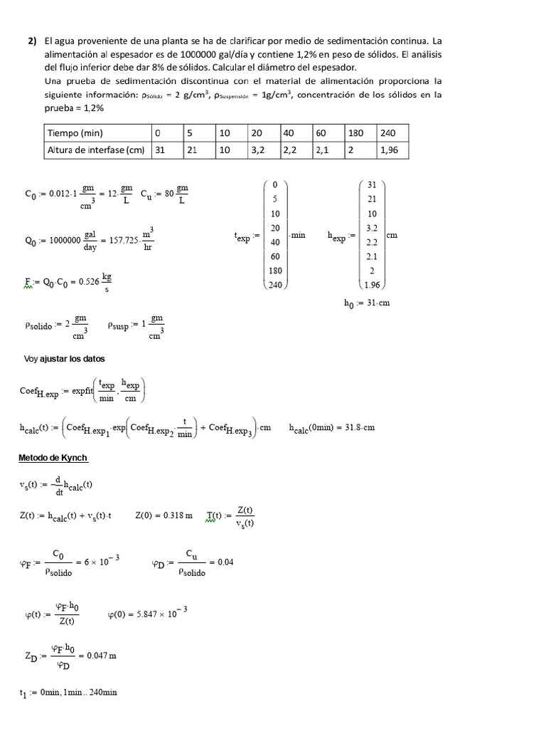 Sedimentation Analysis Data | PDF