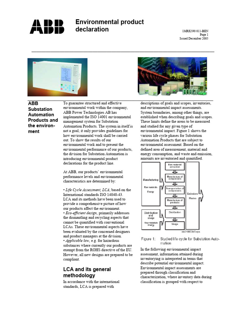1MRK590011-BEN B en Environmental Product Declaration | PDF | Life ...