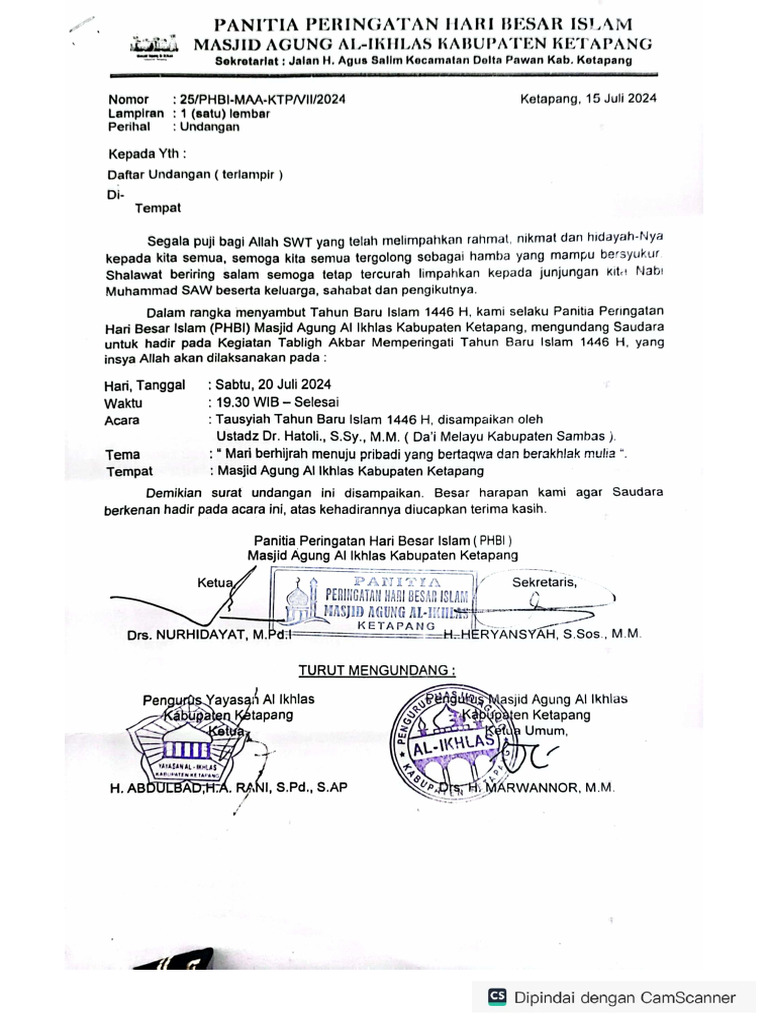 Undangan Phbi | PDF