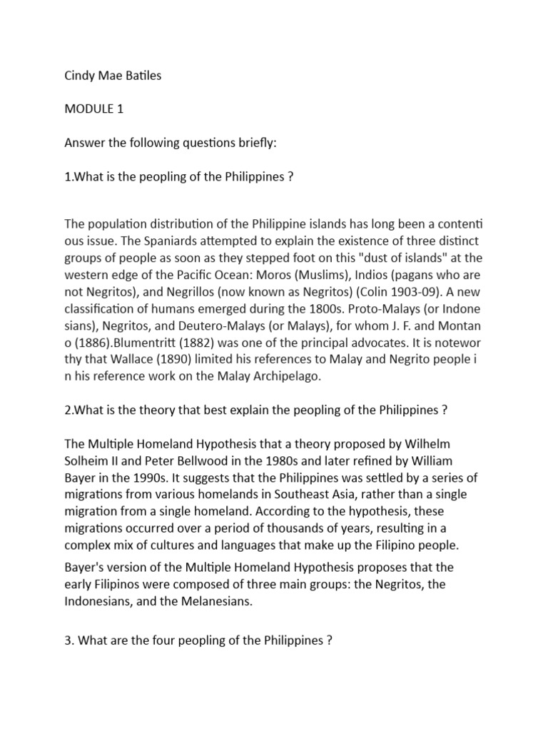 Ass Pdf Philippines Ethnicity