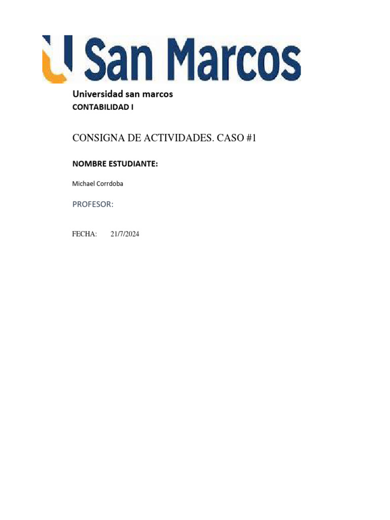 Consigna de Actividades. Caso 1 - bc14-07 Contabilidad I | PDF ...