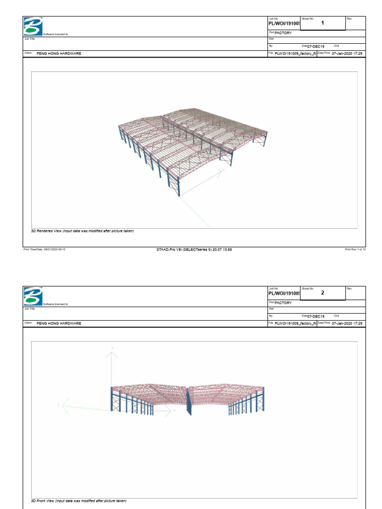 3D MODEL ANALYSIS STAAD | PDF | System Software | Computing