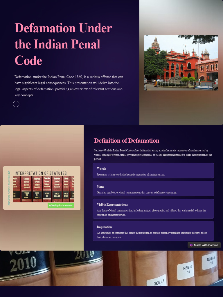 Defamation Under The Indian Penal Code | PDF | Defamation | Damages