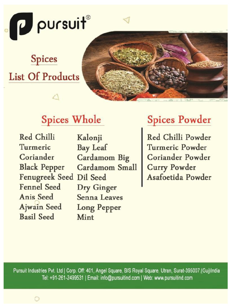 SPICE RANGE | PDF