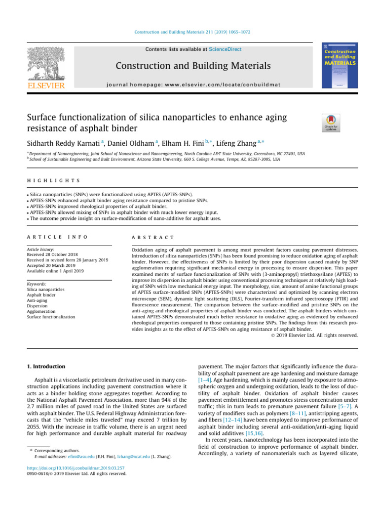 Surface Functionalization Of Silica Nano Aprticels Pdf Single Nucleotide Polymorphism