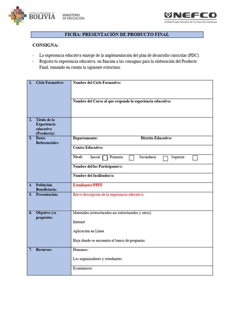 PLANTILLA FICHA TECNICA (7) | Descargar gratis PDF | Evaluación ...