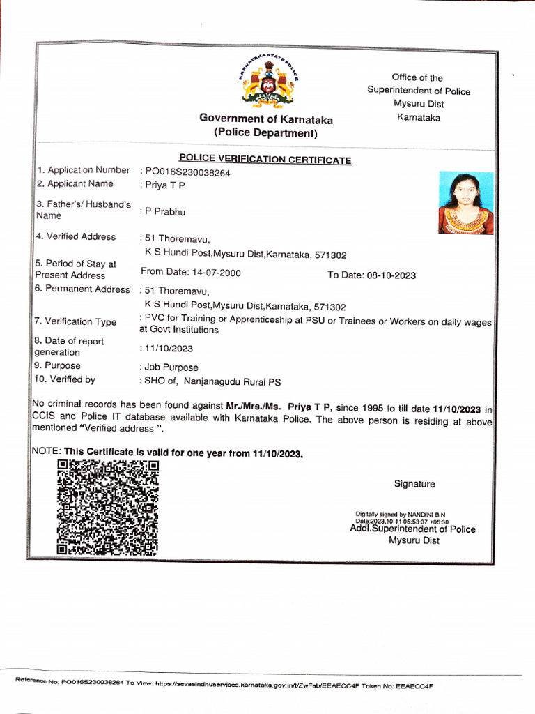 Police Verification | PDF