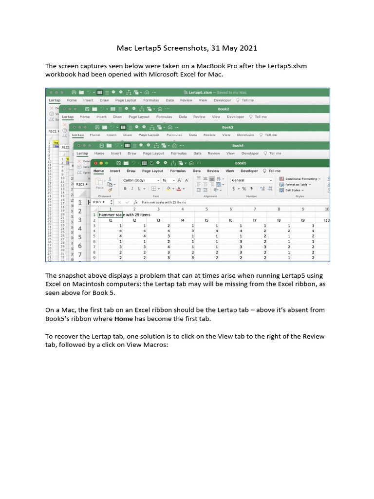 Mac Excel Ribbon Problem May 2021 | PDF | Computers
