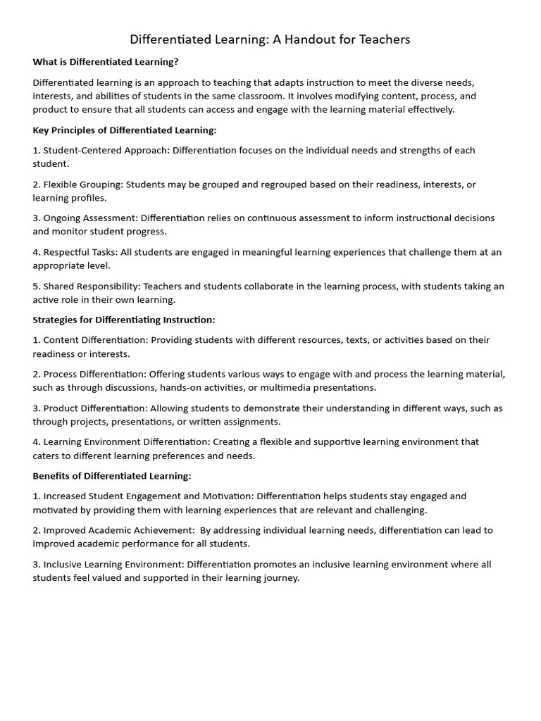Diff Learning | PDF | Differentiated Instruction | Learning