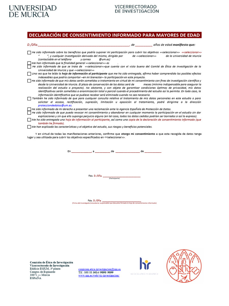 Anexo 8 - Modelo de Consentimiento Informado | PDF | Consentimiento ...