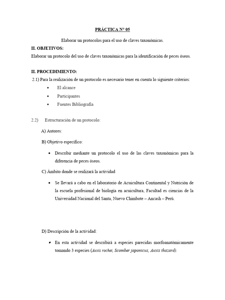 Práctica Sem 5 | PDF | Pescado
