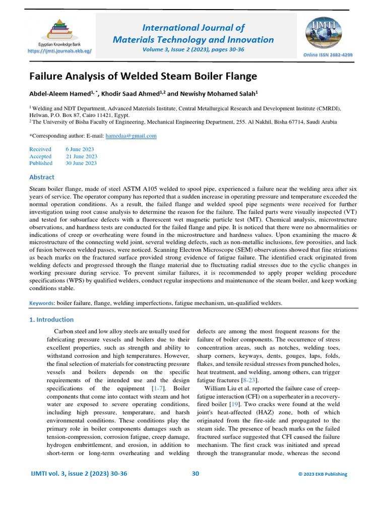 Boiler Flange Failure Analysis | Download Free PDF | Fatigue (Material ...