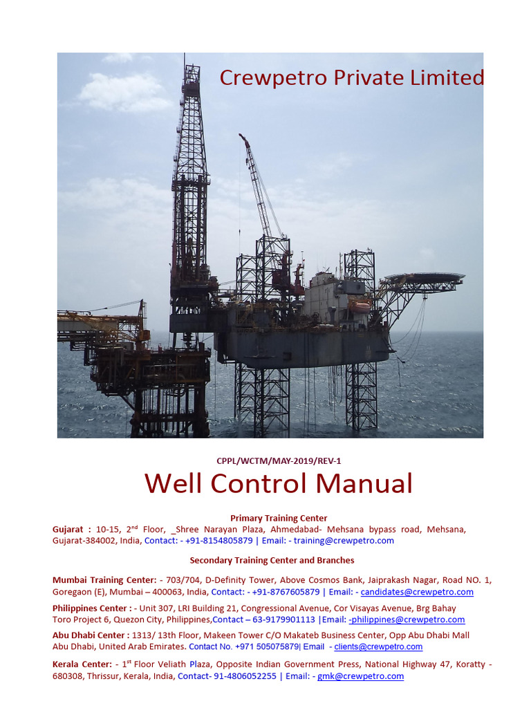 Wellcontrol Manual CPPL - Rev1 | PDF | Pressure | Porosity