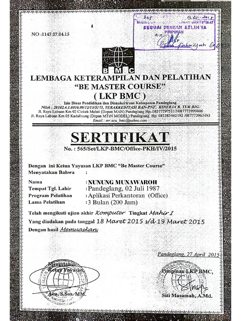 Sertifikat Pdf