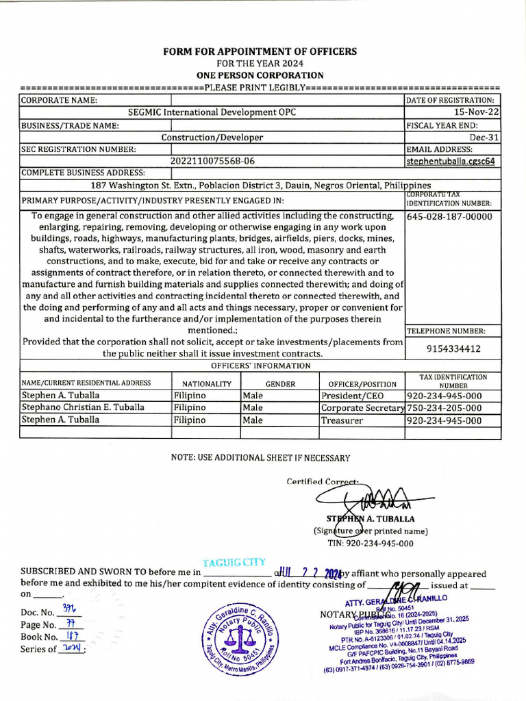 Appointment of Officers | PDF