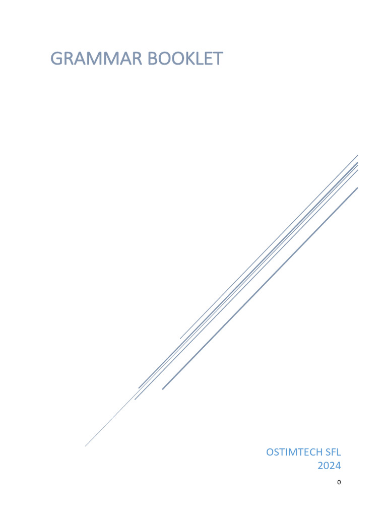 Grammar Booklet 2024 | PDF | Verb | Grammatical Tense