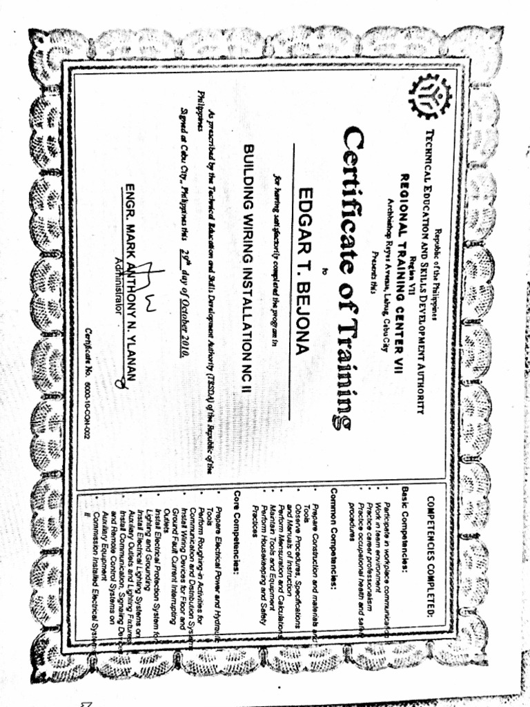 Technical Training Certif | PDF