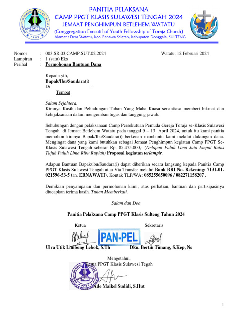 Permohonan Dana Camp PPGT 2024 | PDF