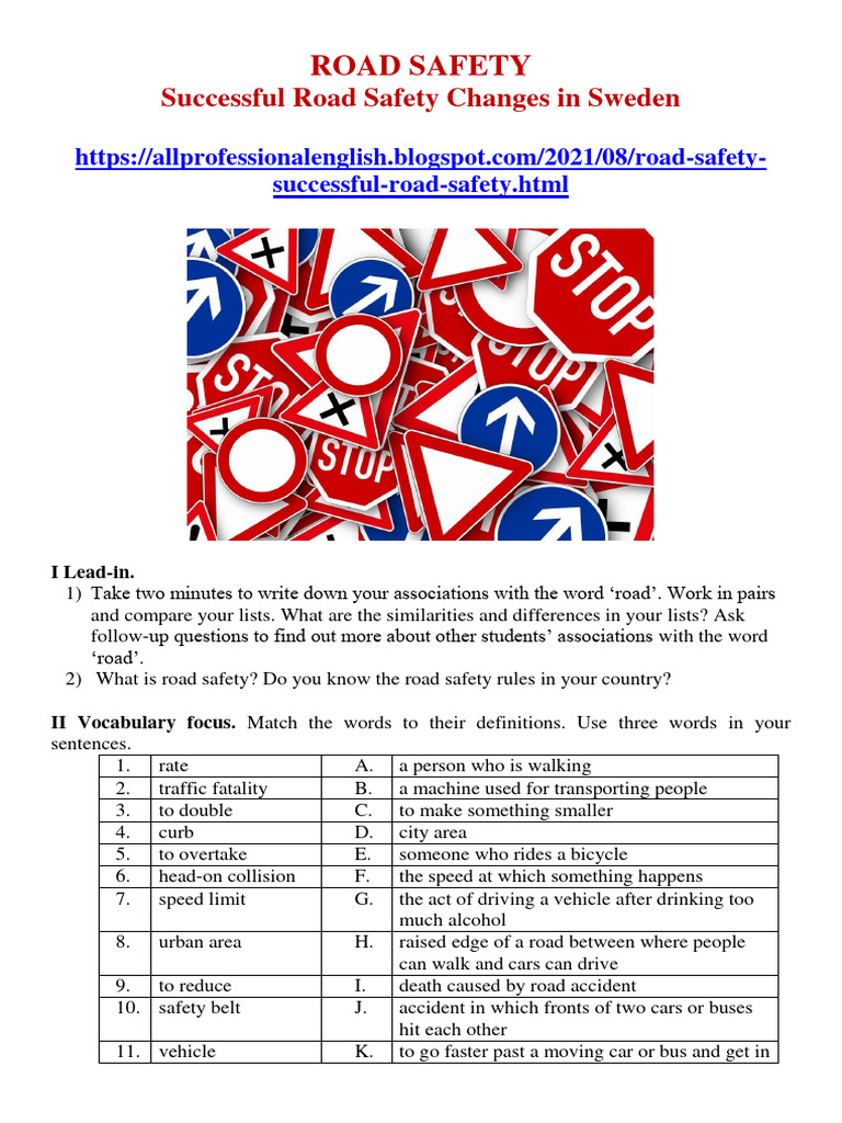 Road Safety Tasks Edited | PDF | Road Traffic Safety | Traffic Collision