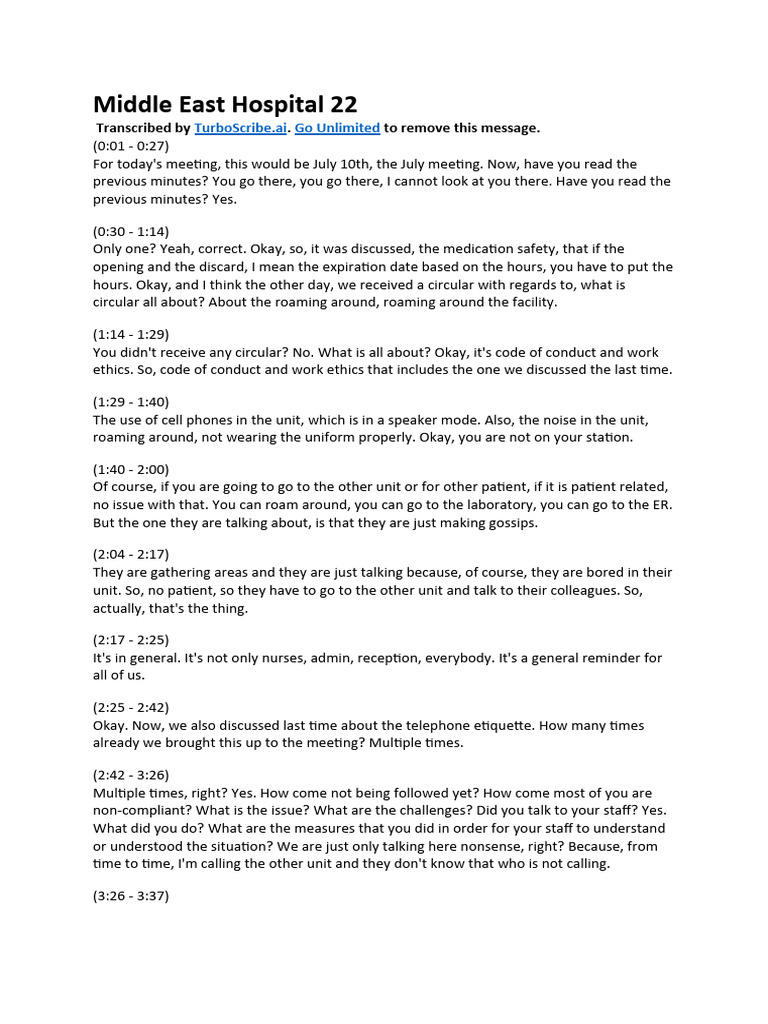 Sample Script 2 | PDF | Etiquette | Medical Specialties