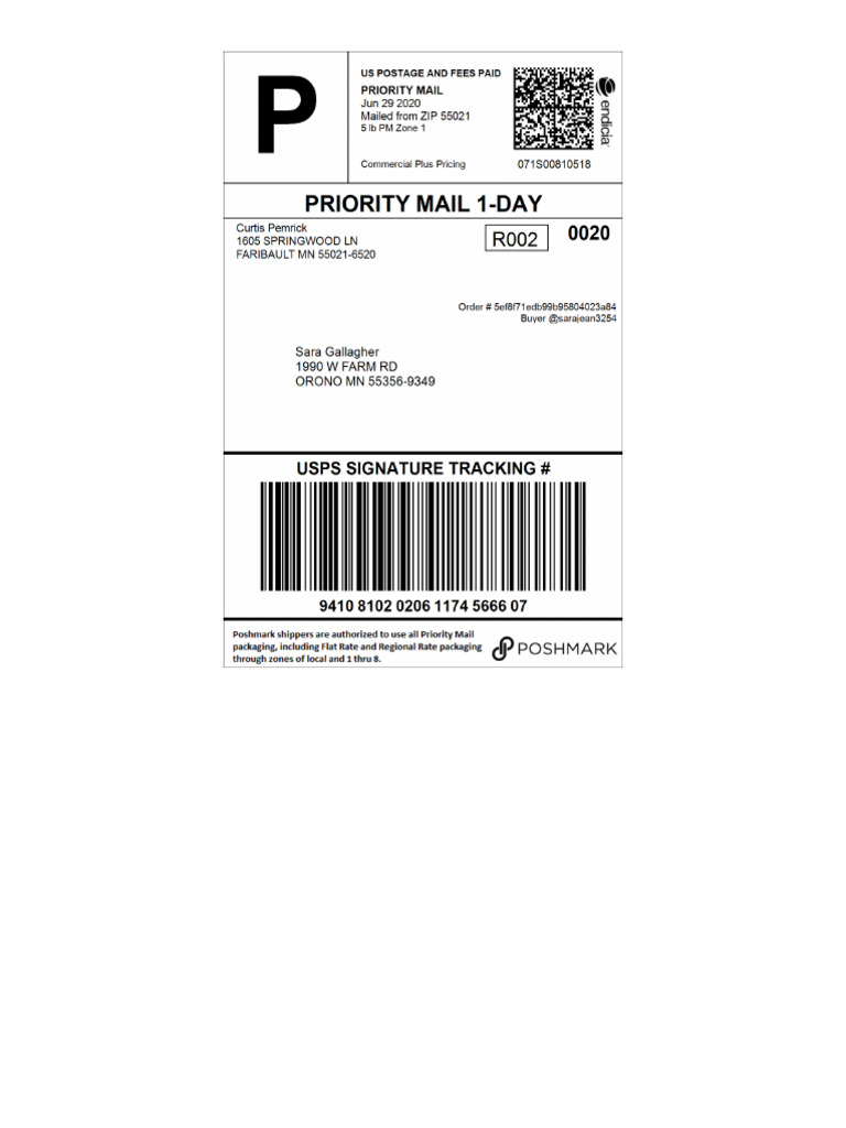 pre-paid mailing label | PDF