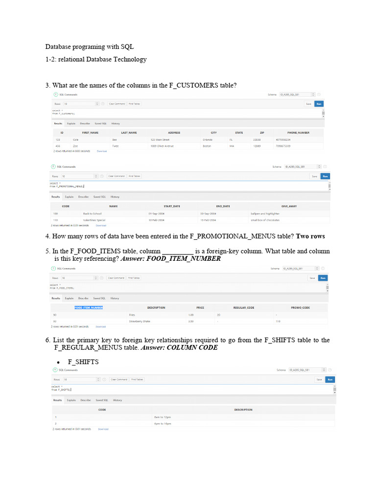 SQL Database Programming Guide | PDF | Business