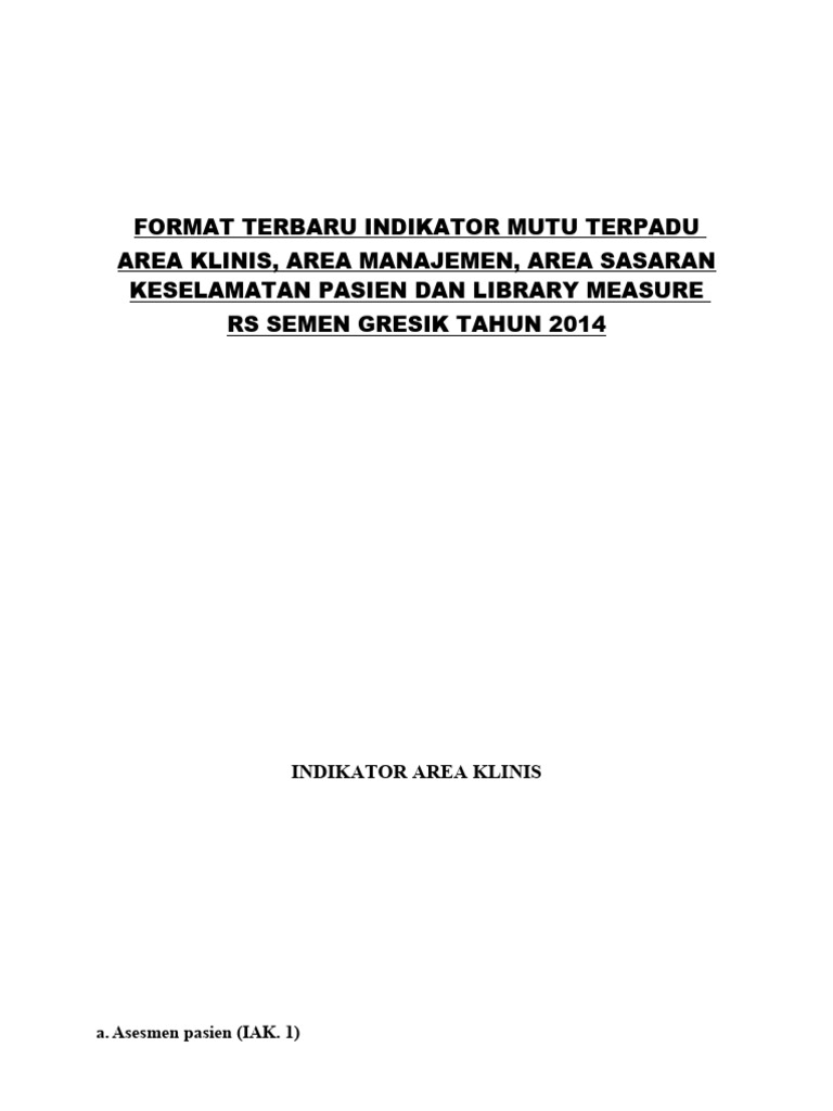 Contoh Format Pengumpulan Data PMKP | PDF