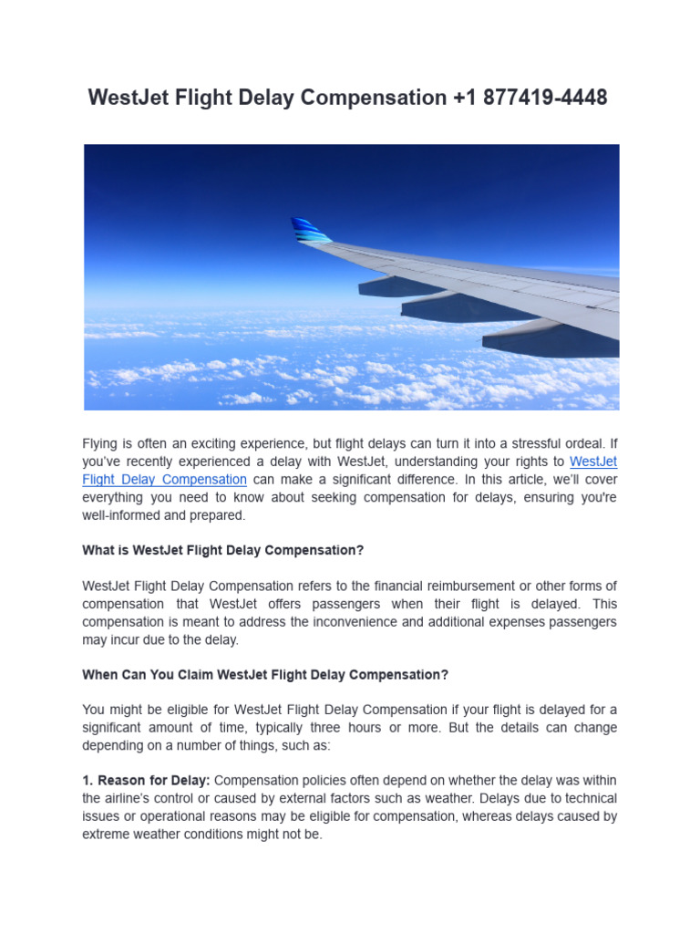 WestJet Flight Delay Compensation | PDF | Reimbursement