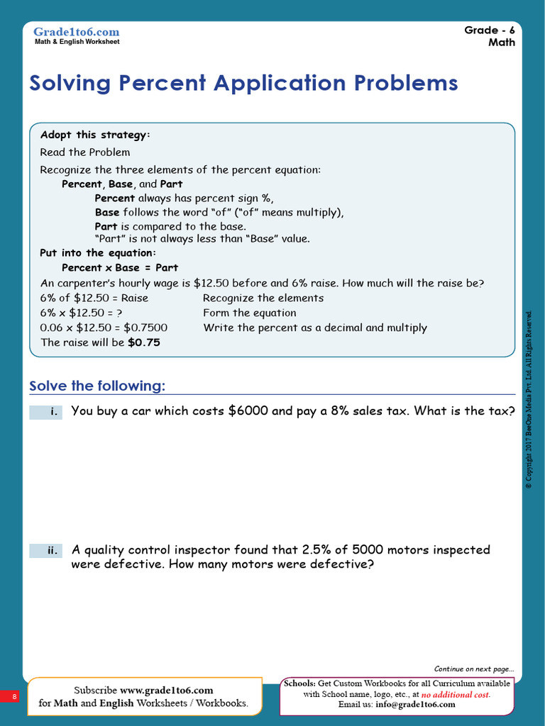Word Problems On Percentage | PDF | Career & Growth
