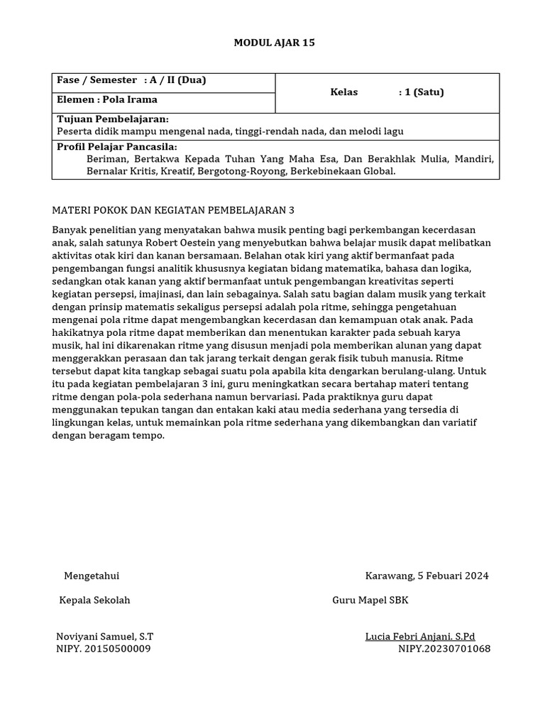 Modul Ajar SBK | PDF | Sains & Matematika