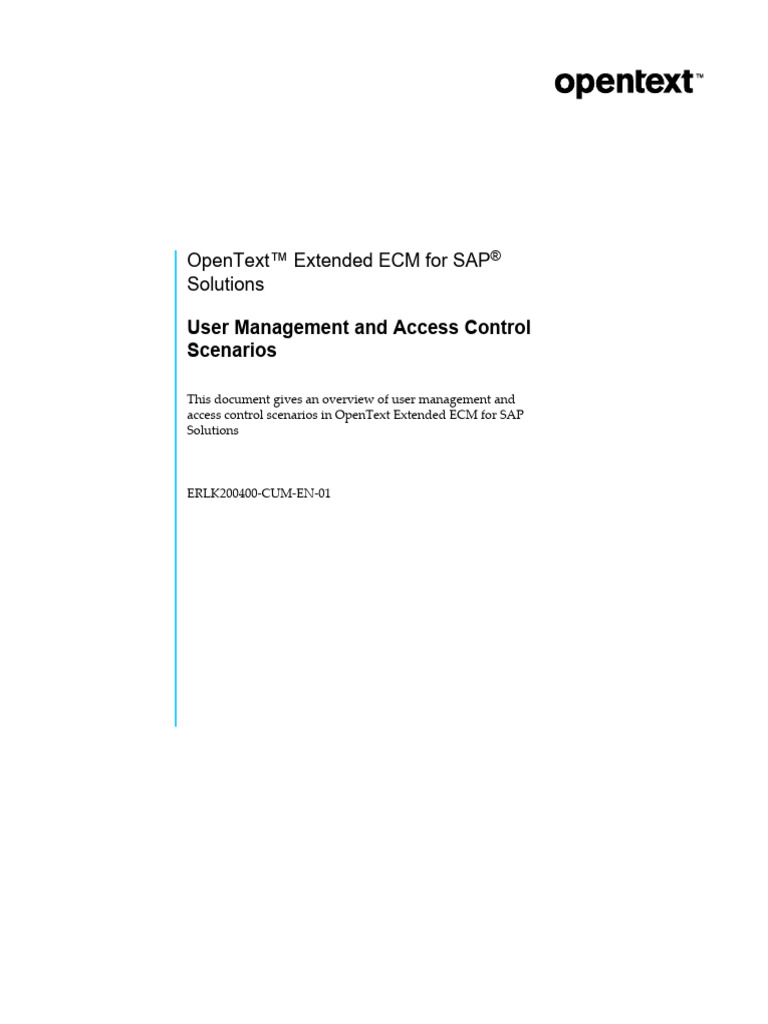 OpenText Extended ECM For SAP Solutions CE 20.4 - User Management and ...