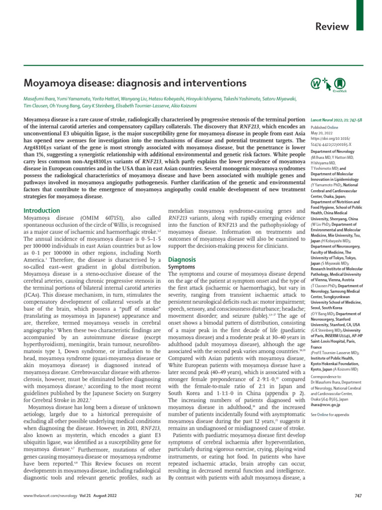 Moya Moya | PDF | Stroke | Ischemia