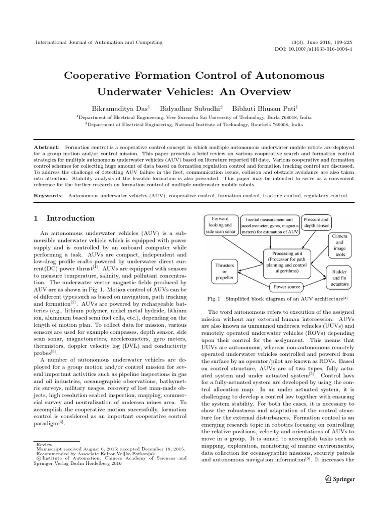 Cooperative Formation Control of Autonomous Underwater Vehicles An ...