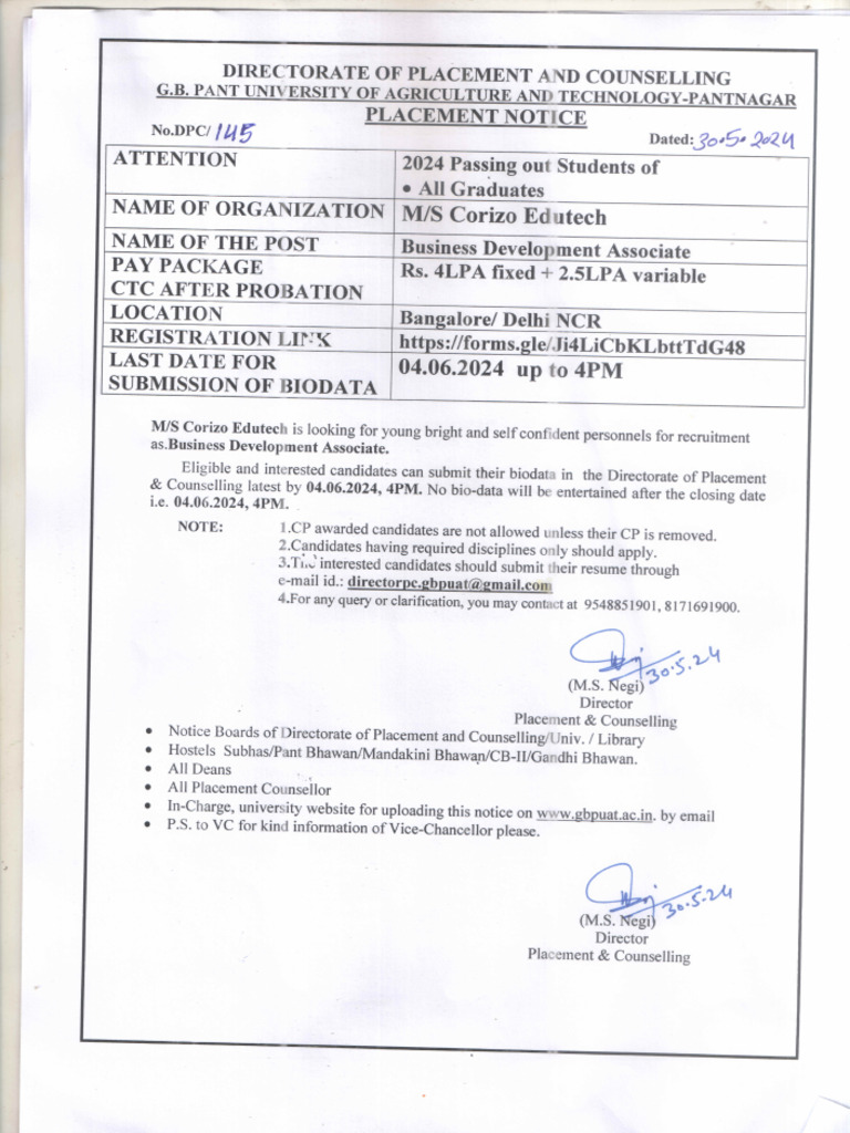 01.06.2024 Corizo Edutech | PDF