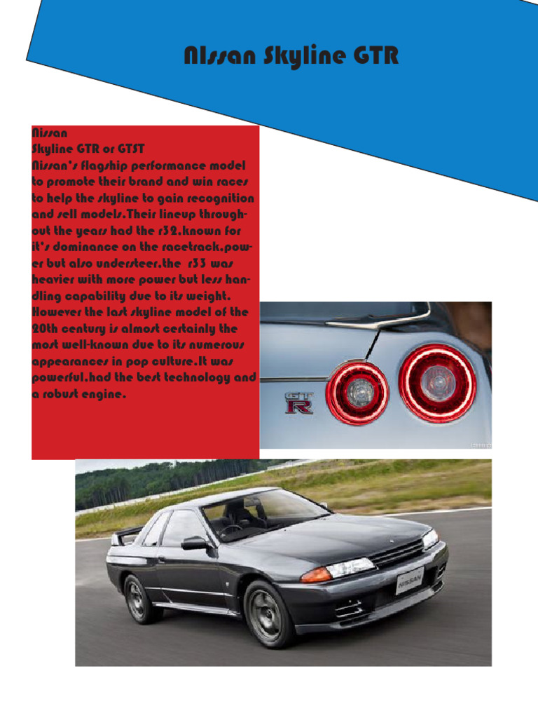 GTR vs GTST: Nissan Skyline Overview | PDF | History