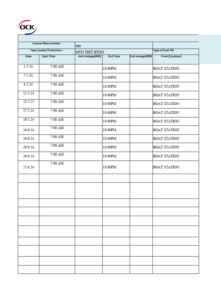 Latputta Boat Log Sheet | PDF