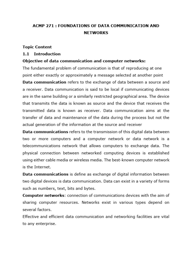 Notes On Applied Comp Science | PDF | Computer Network | Modulation