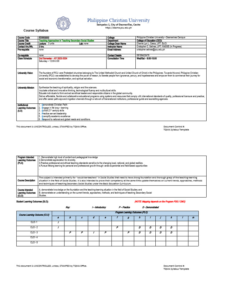 Obedized Integrated syllabus - Teaching Approaches in Teaching ...