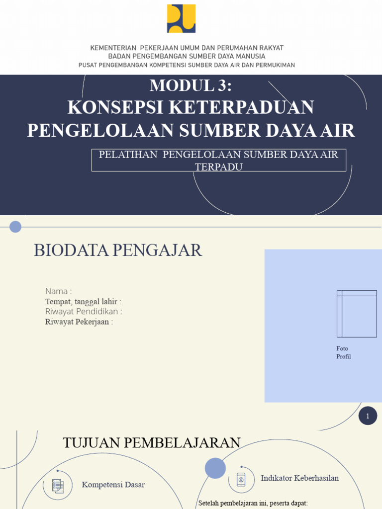 C3ef4 Bahan Tayang Modul 3 Konsepsi Keterpaduan Pengelolaan SDA | PDF