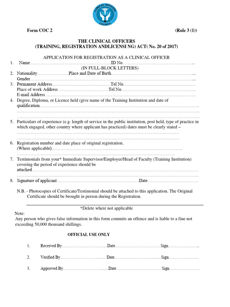 Co Reg-Application-Form | PDF