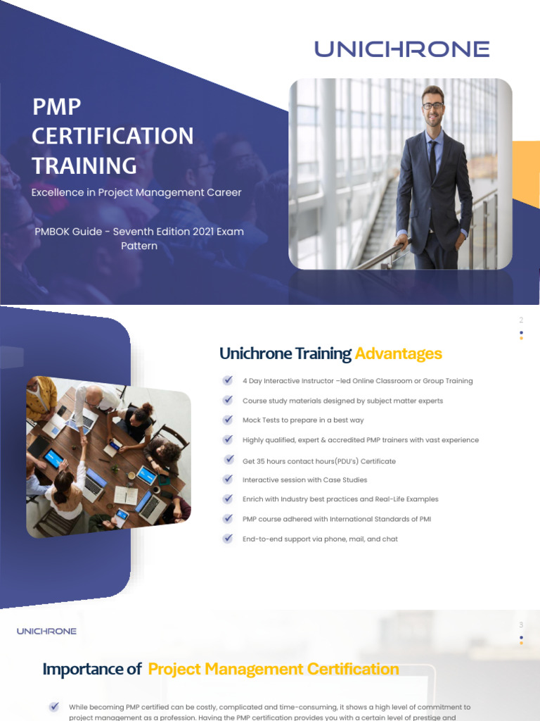 PMP Brochure Unichrone | PDF | Project Management Professional | Certification