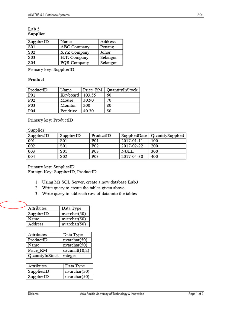 Lab 3 | PDF | Sql | Table (Database)