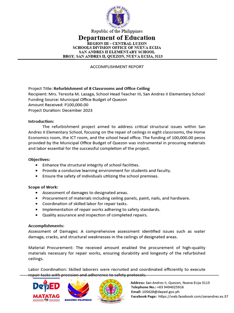 100,000 Accomplishment Report | PDF | Quality Assurance | Procurement