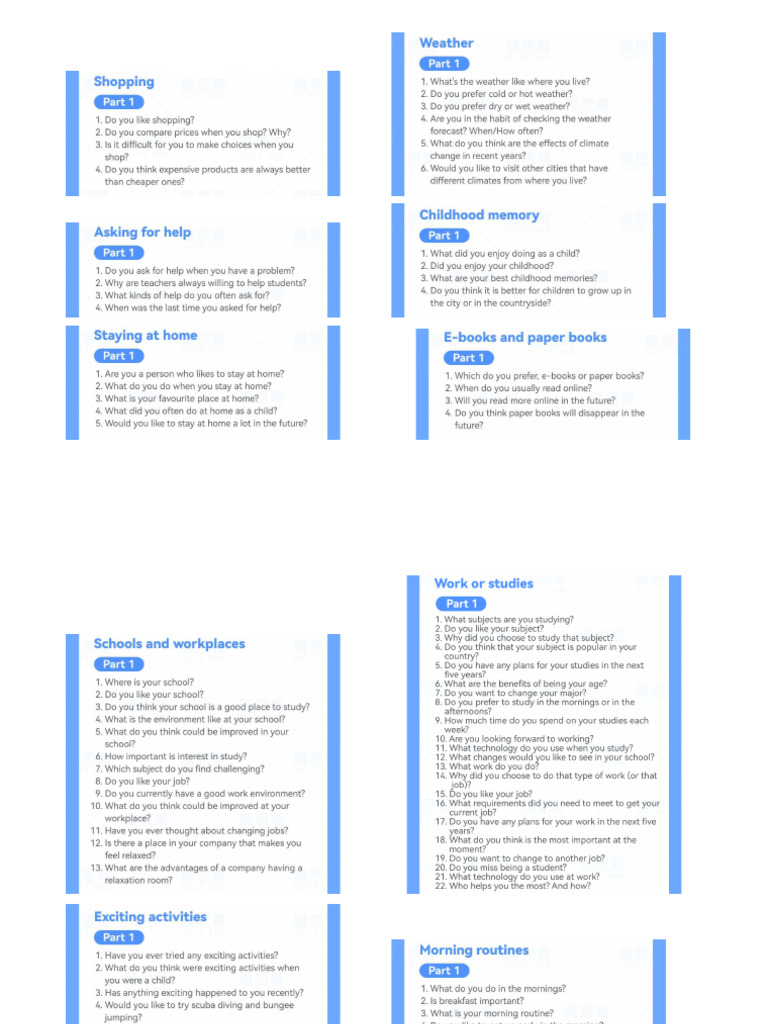 Speaking Part1 - 202405 | PDF