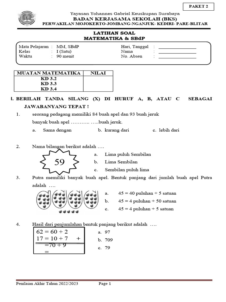 LATIHAN SOAL PAT MM SBDP | PDF