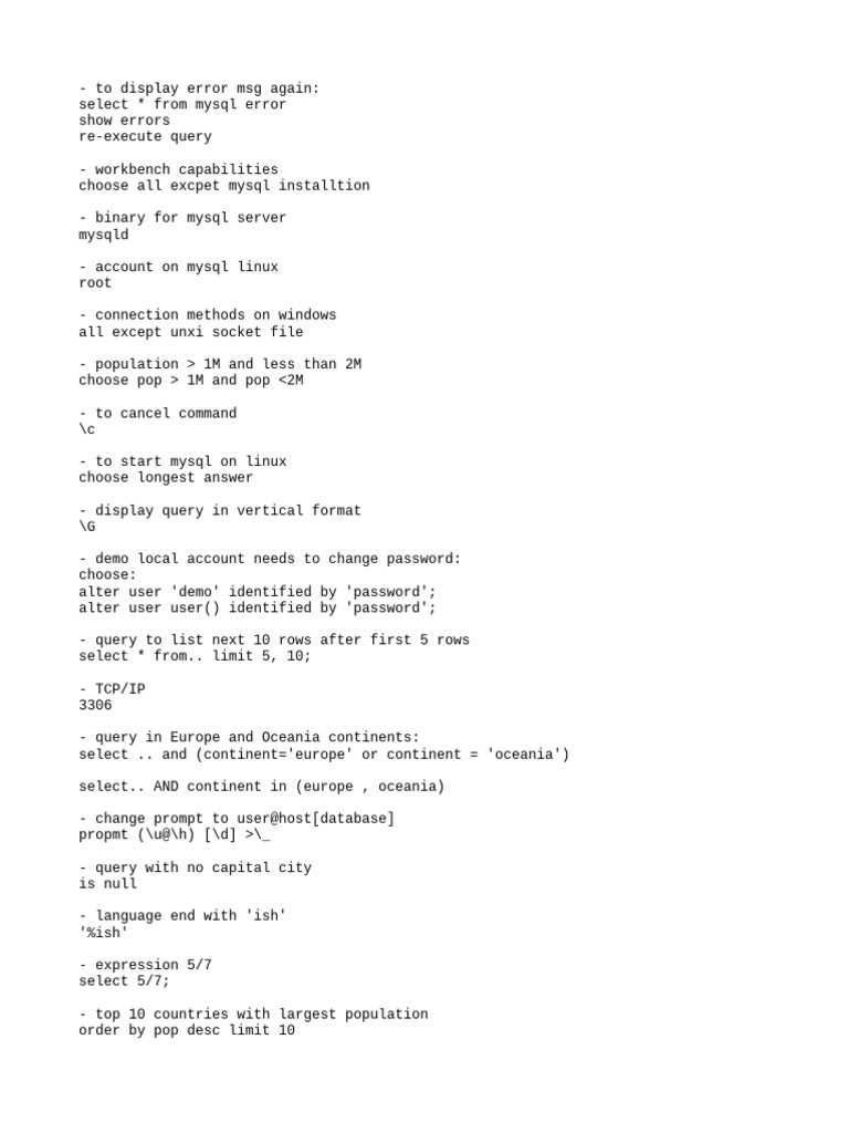 Mysql Explorer Assessment Answers | PDF | Computers