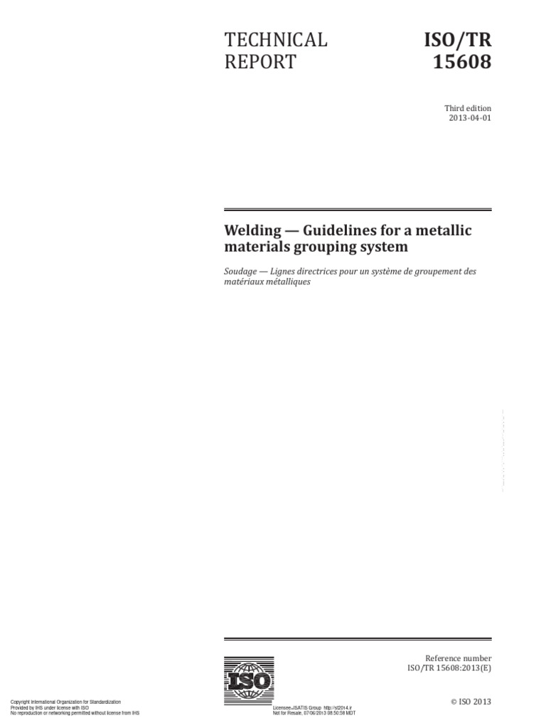 Iso TR 15608 | PDF | International Organization For Standardization ...
