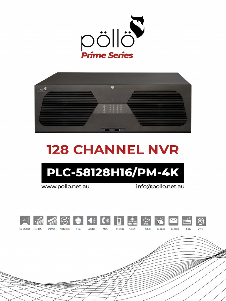 128 Channel NVR: PLC-58128H16/PM-4K | PDF | Computer Network | Video