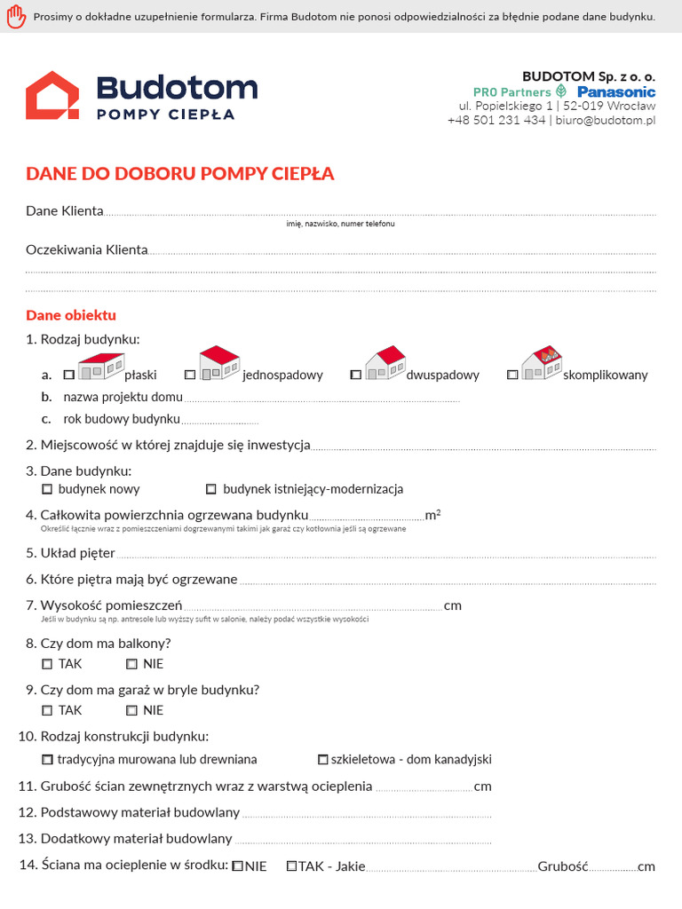 Ogolny Formularz Doboru Pomp | PDF