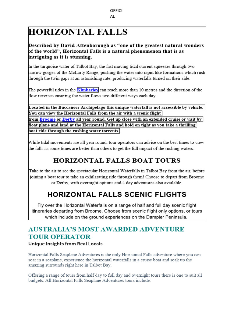 Guide To Horizontal Falls Perth | PDF | Social Science
